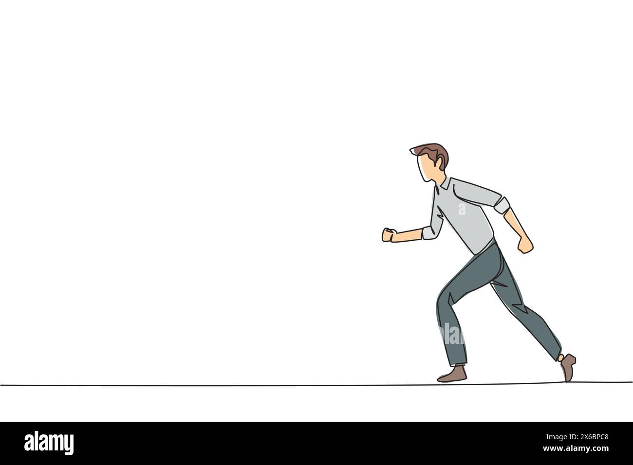 Single continuous line drawing businessman leisurely strolling. Habit ...