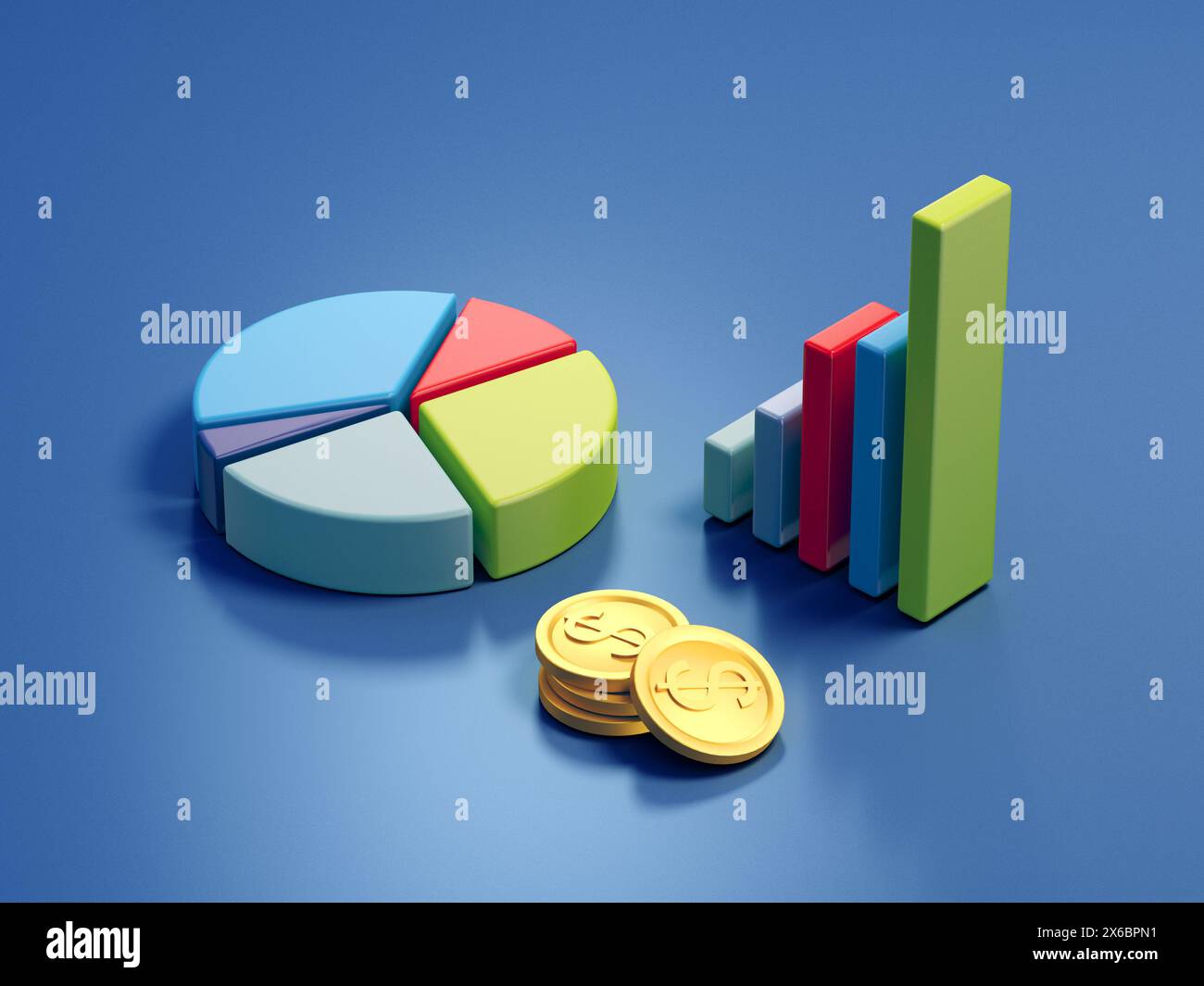 Stock graphs 3d illustration Stock Photo - Alamy
