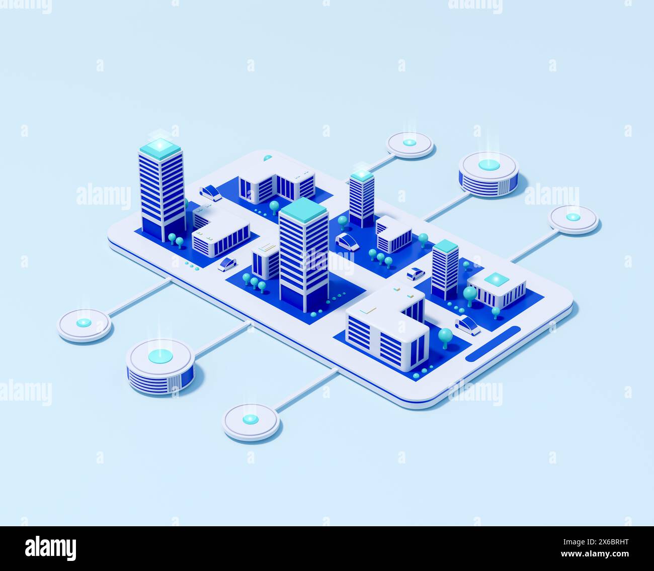 Isometric city realistic 3d illustration Stock Photo - Alamy