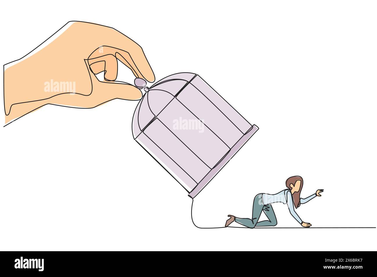 Flat hand drawn businesswoman Cut Out Stock Images & Pictures - Alamy