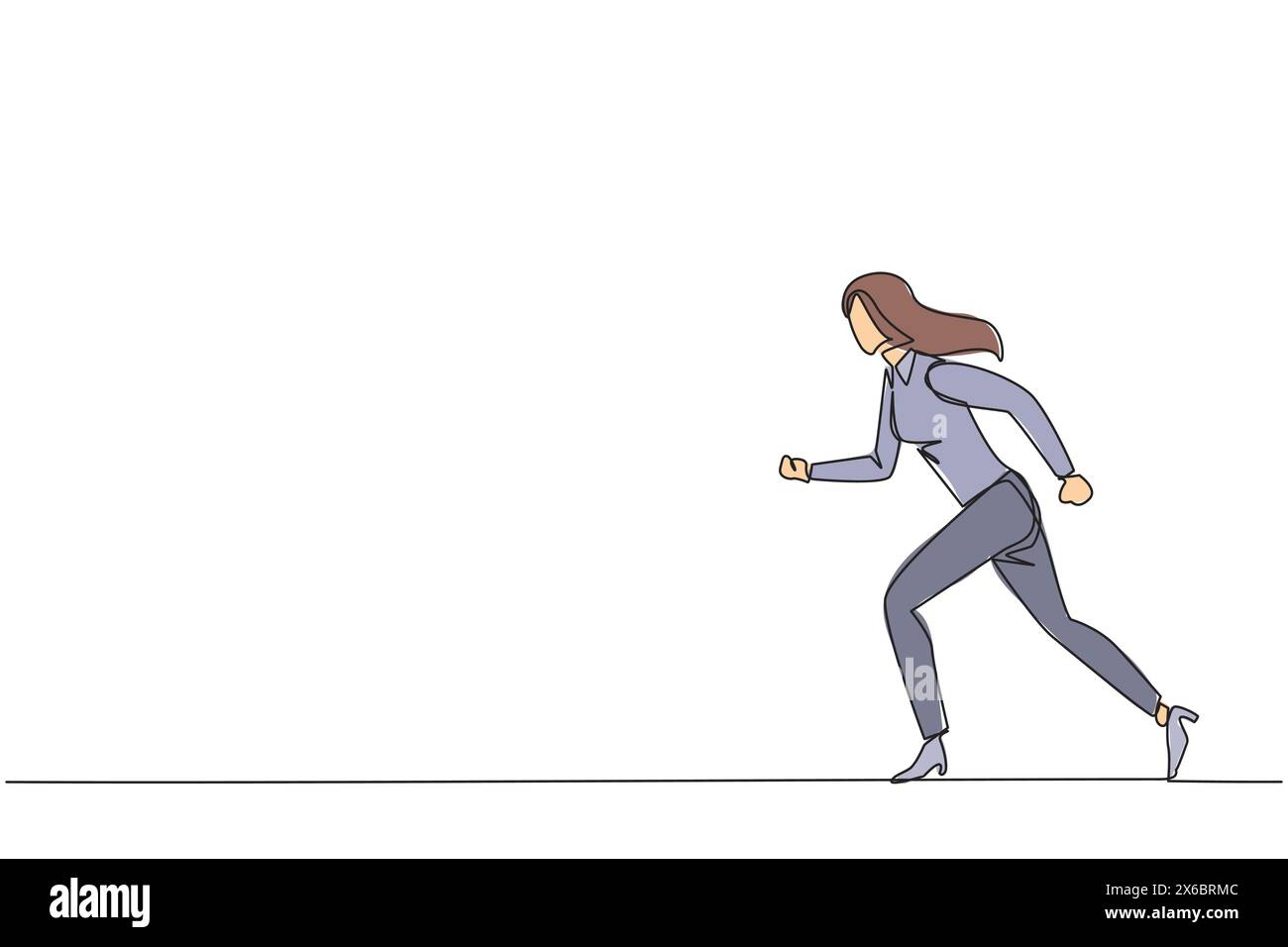 Continuous one line drawing businesswoman leisurely strolling. Habit to ...