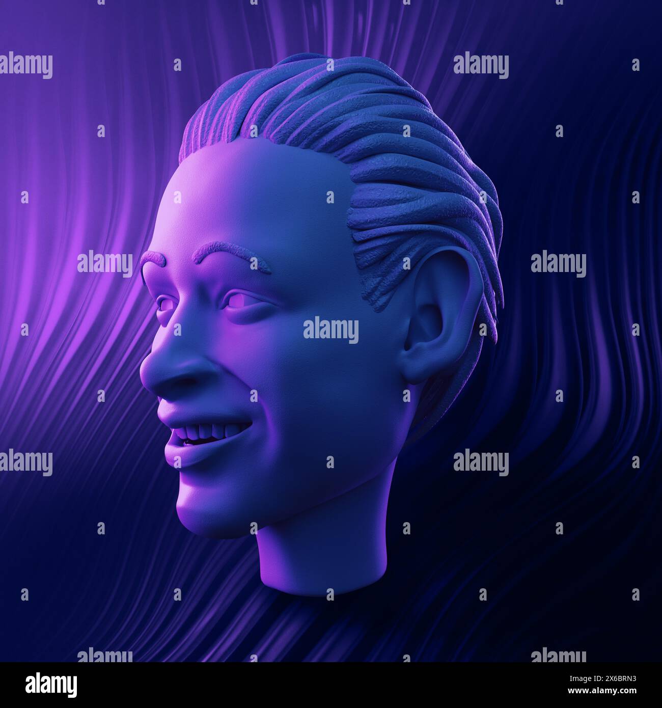 Futuristic abstract portrait CGI 3d - cyberpunk style Stock Photo - Alamy