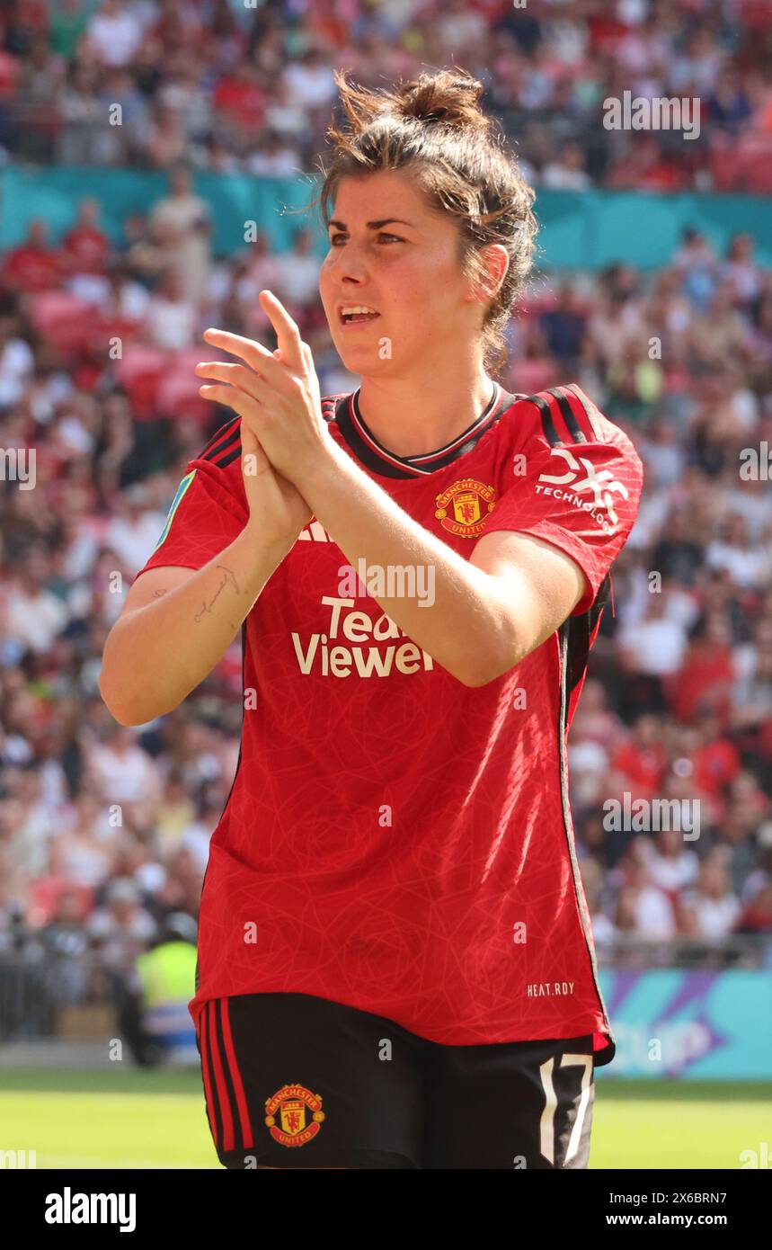LONDON, ENGLAND - Lucia Garcia of Manchester United Women applause they ...