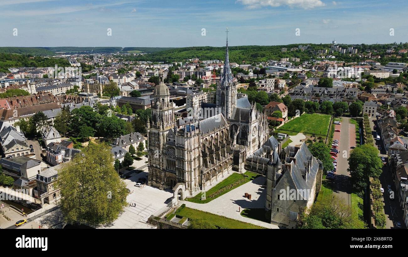 drone photo Evreux cathedral France Europe Stock Photo - Alamy