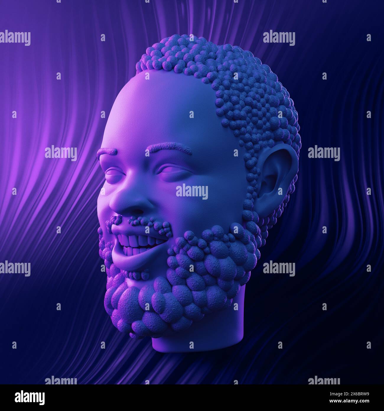 Futuristic abstract portrait CGI 3d - cyberpunk style, Not gen Ai Stock ...