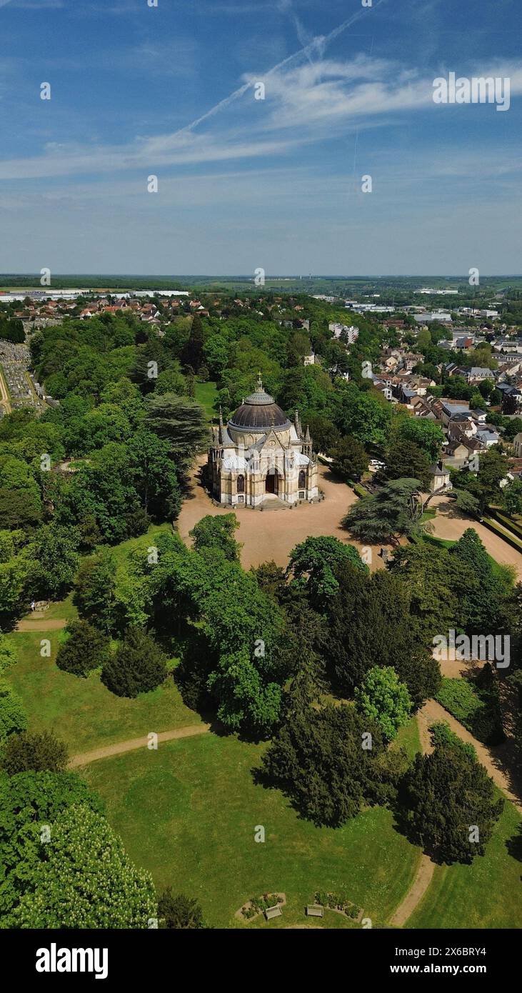 drone photo Dreux Royal Domain France Europe Stock Photo - Alamy