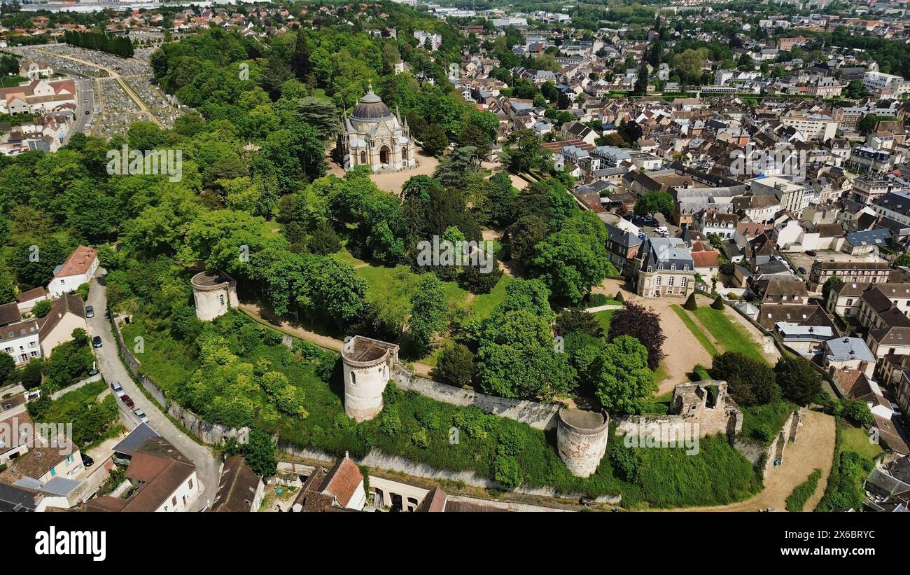 drone photo Dreux Royal Domain France Europe Stock Photo - Alamy