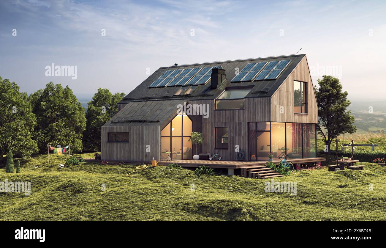 Solar panels house usa aerial hi-res stock photography and images - Alamy