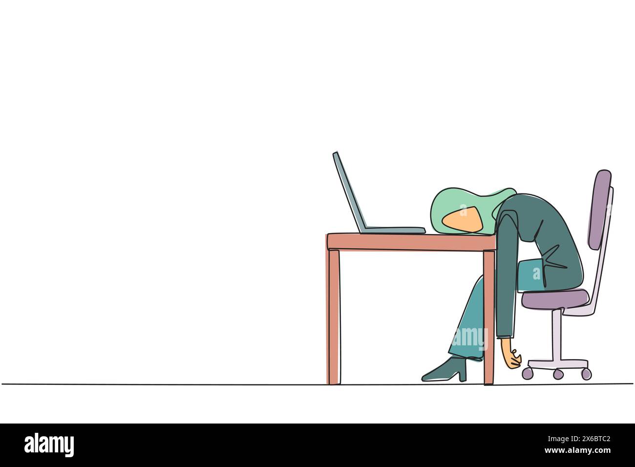 Business woman depression laptop Stock Vector Images - Alamy