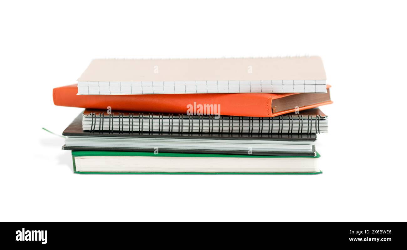 Notebooks and notepads isolated on white background with transparent ...