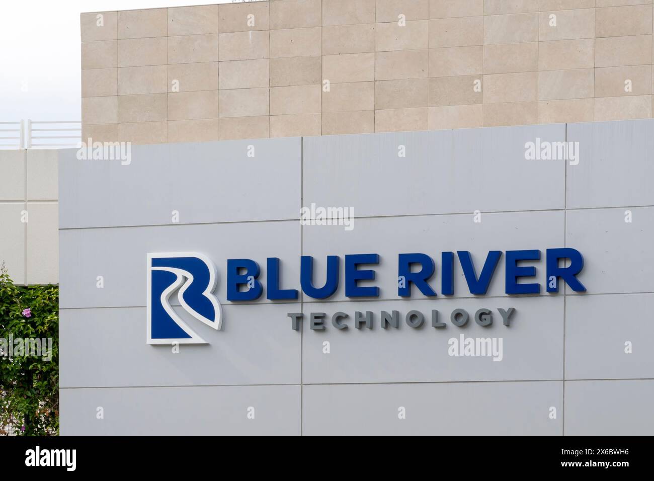 Blue River Technology logo and sign on the company's office building in Santa Clara, California ...