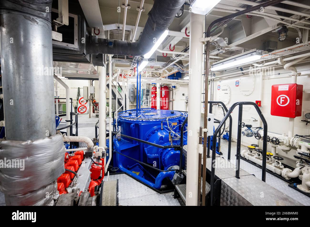 The engine room pictured during the official launch of Methatug, the ...