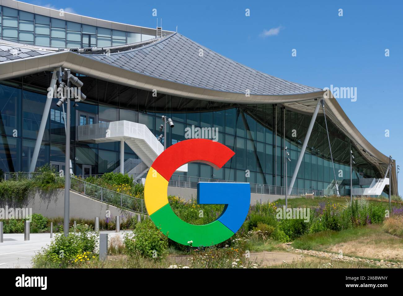 Mountain View, CA, USA - June 8, 2023: Close up of Google logo at ...
