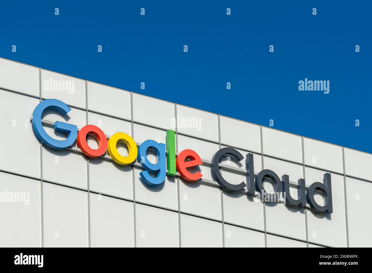 Close up of Google Cloud sign on the building at its campus in ... Close up of Google Cloud sign on the building at its campus in ...