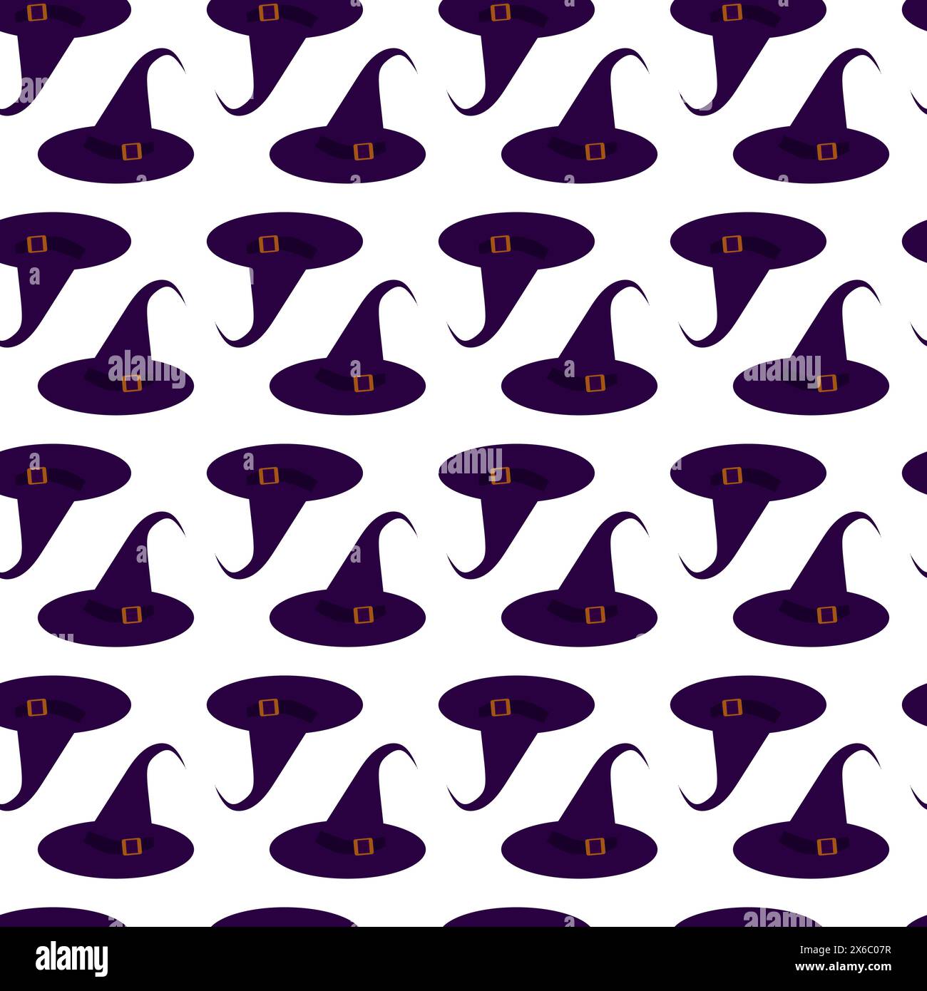 Purple witch hat with buckle. Seamless pattern. Vector illustration ...