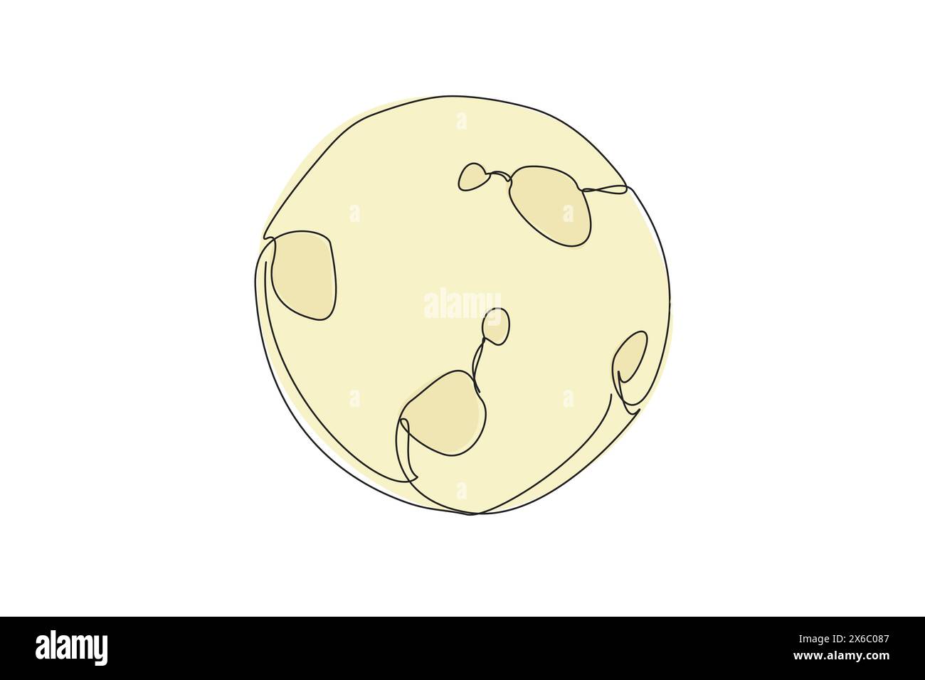 Single one line drawing the moon's surface looks round. The aim of the ...