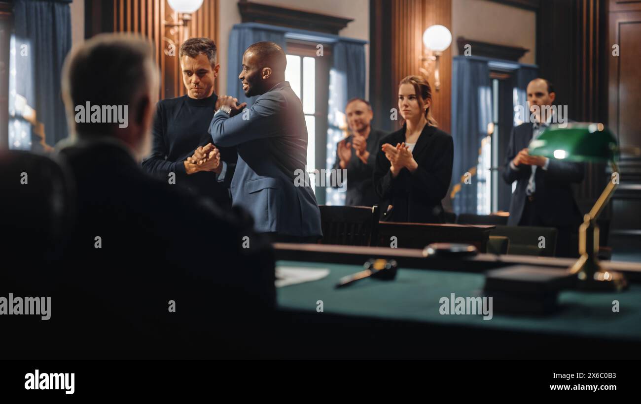 Cinematic Court of Law and Justice Trial: Honorable Male Judge Ruling ...