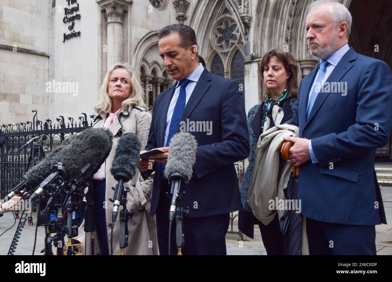 London, UK. 14th May 2024. Grace O’Malley-Kumar's parents DR SANJOY ...