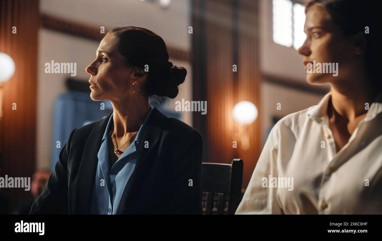 Cinematic Court of Justice Trial: Dramatic Portrait of a Serious Female ...