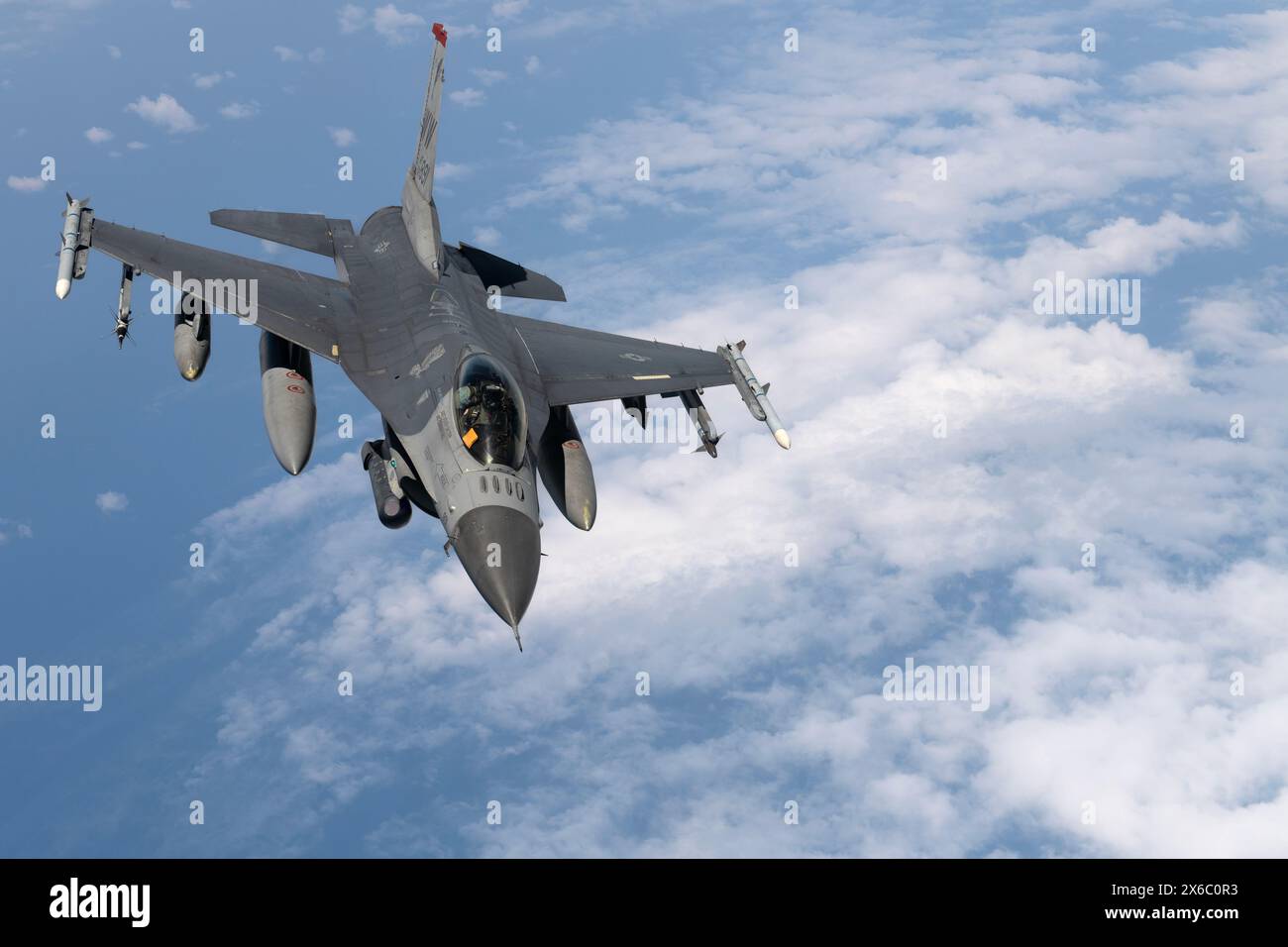 A U.S. Air Force F-16 Fighting Falcon assigned to the 13th Fighter ...