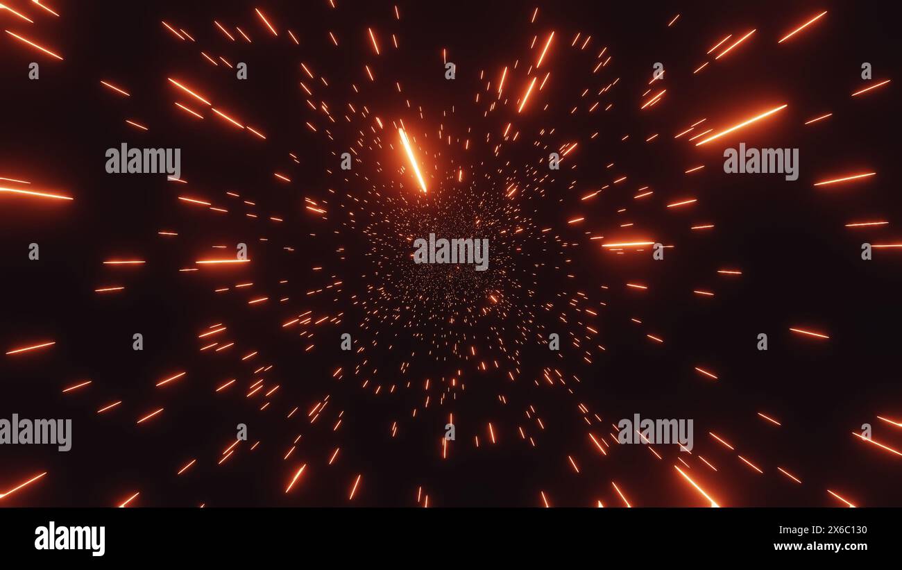 Ember Flight: A Journey Through Fiery Particles in the Dark Stock Photo ...