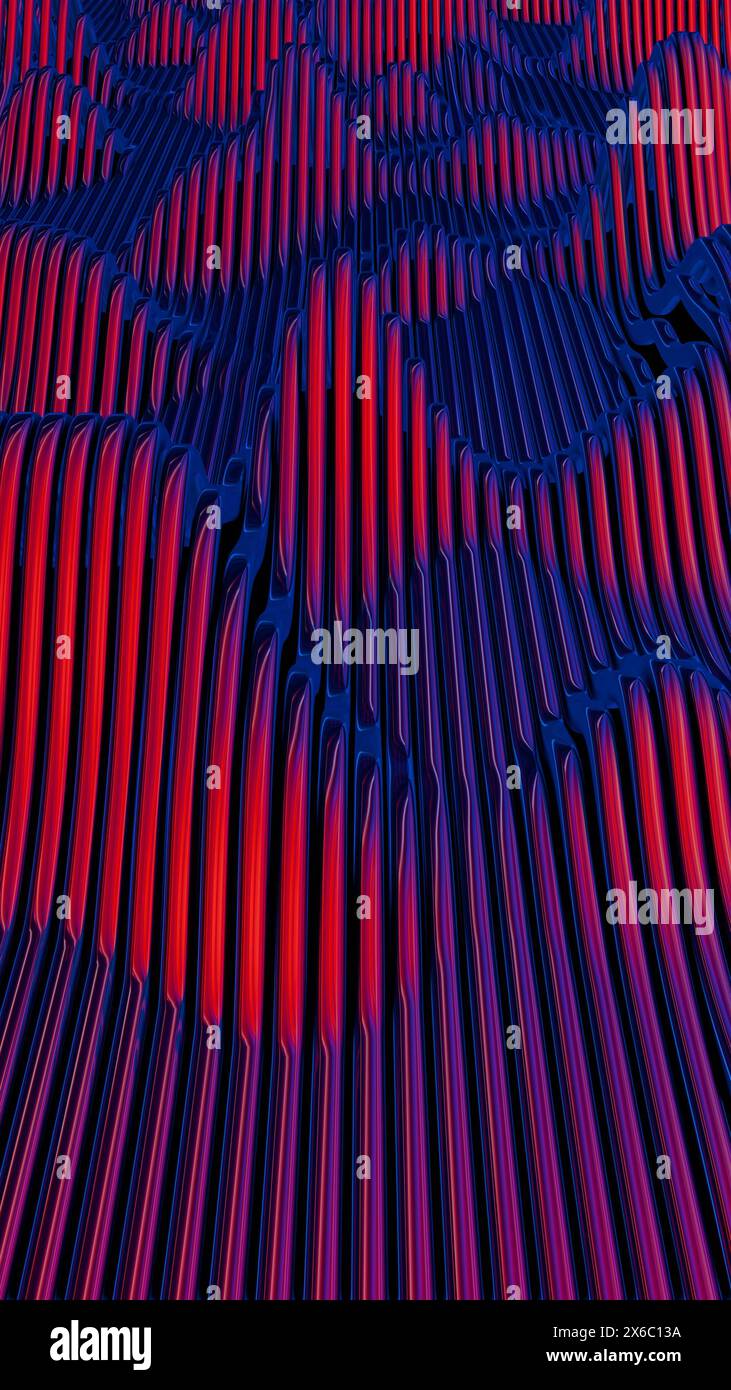 Waves of dynamic waveforms with effects, creating a visually rhythmic and harmonious composition ...