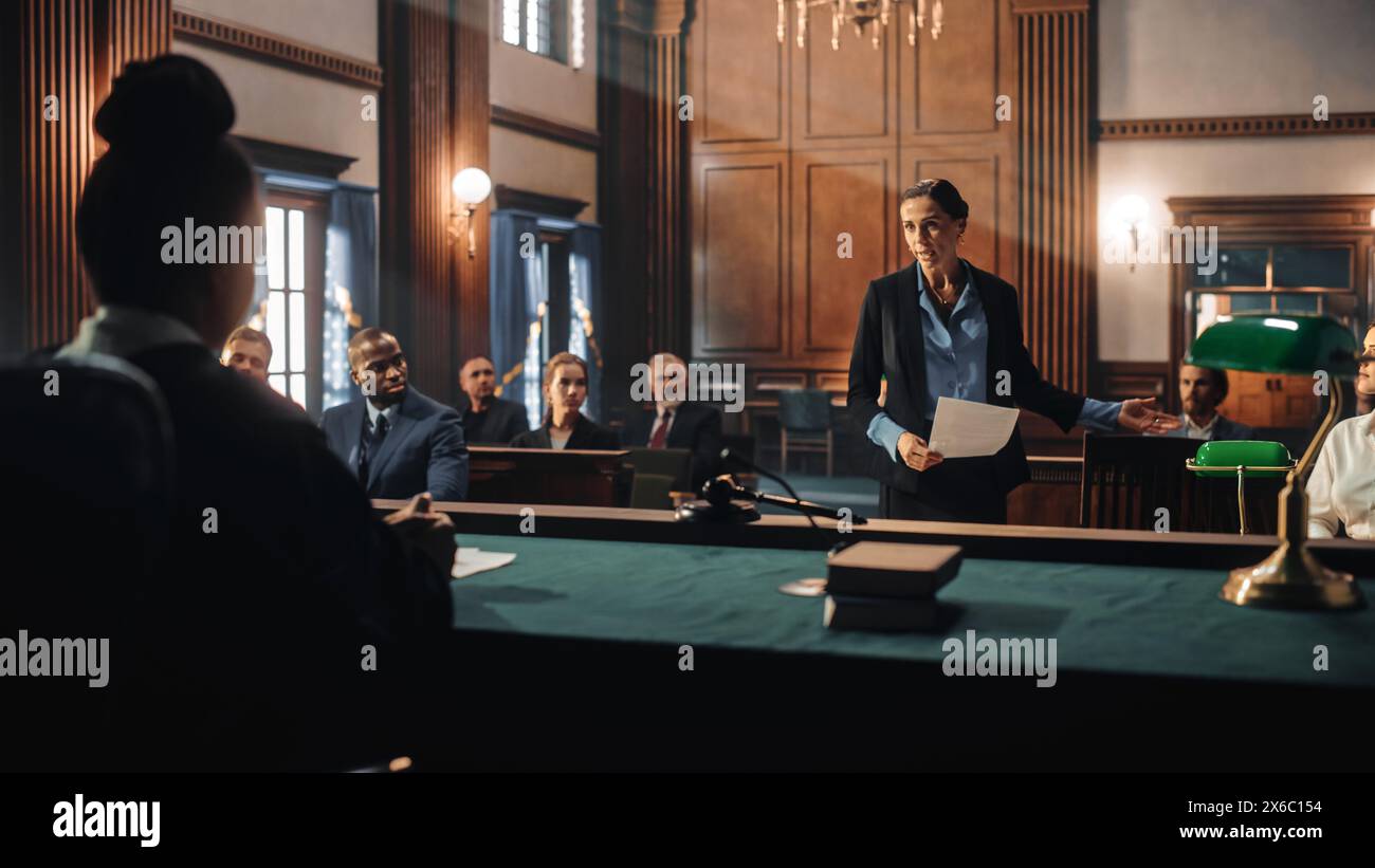Lawyer presenting evidence in court hi-res stock photography and images ...