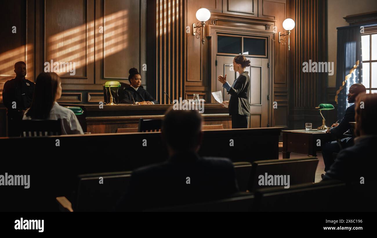 Courtroom judge prosecutor making speech hi-res stock photography and ...