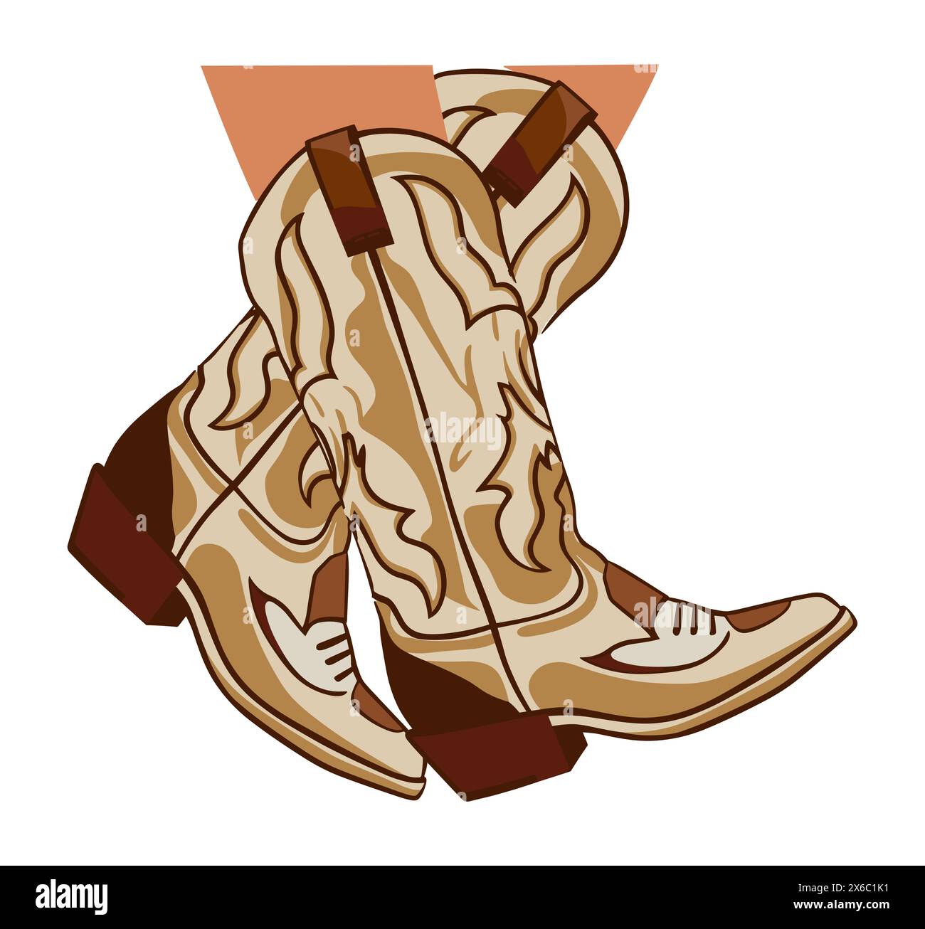 Female legs wearing western cowboy boots vector Stock Vector Image ...