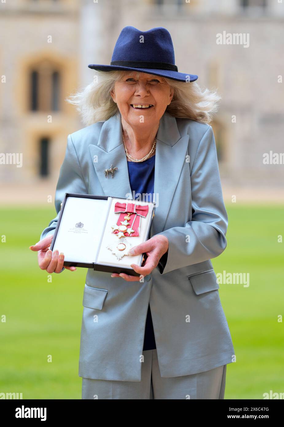 Dame Jilly Cooper after being made a Dame Commander of the British ...