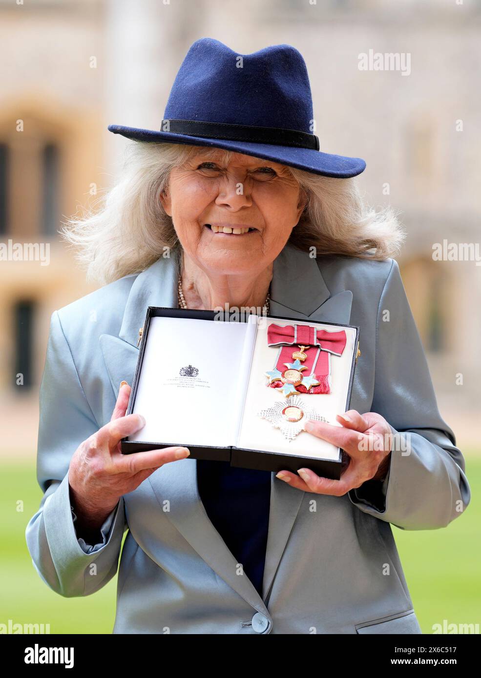 Dame Jilly Cooper after being made a Dame Commander of the British ...