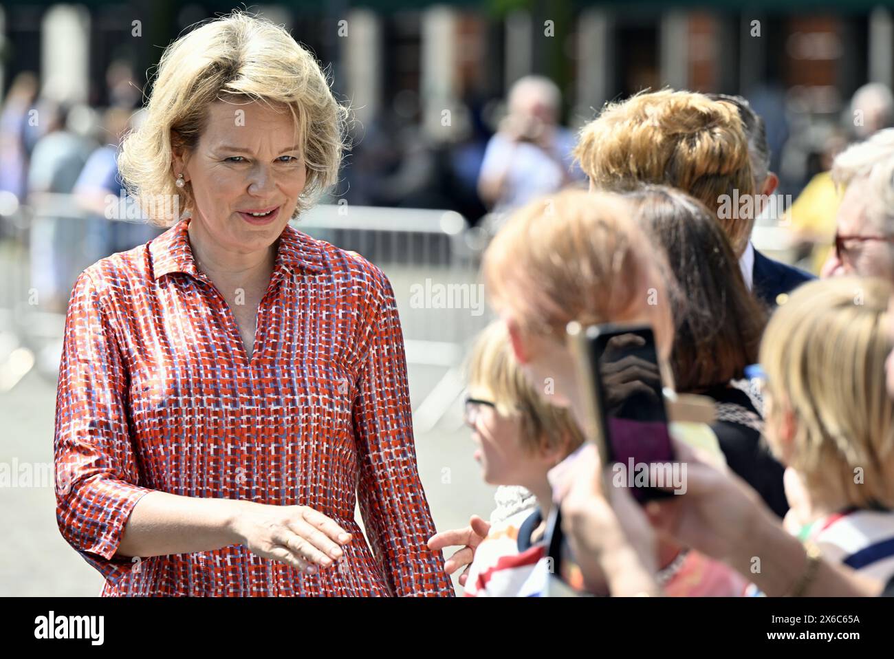 Maaseik, Belgium. 14th May, 2024. Queen Mathilde of Belgium pictured ...