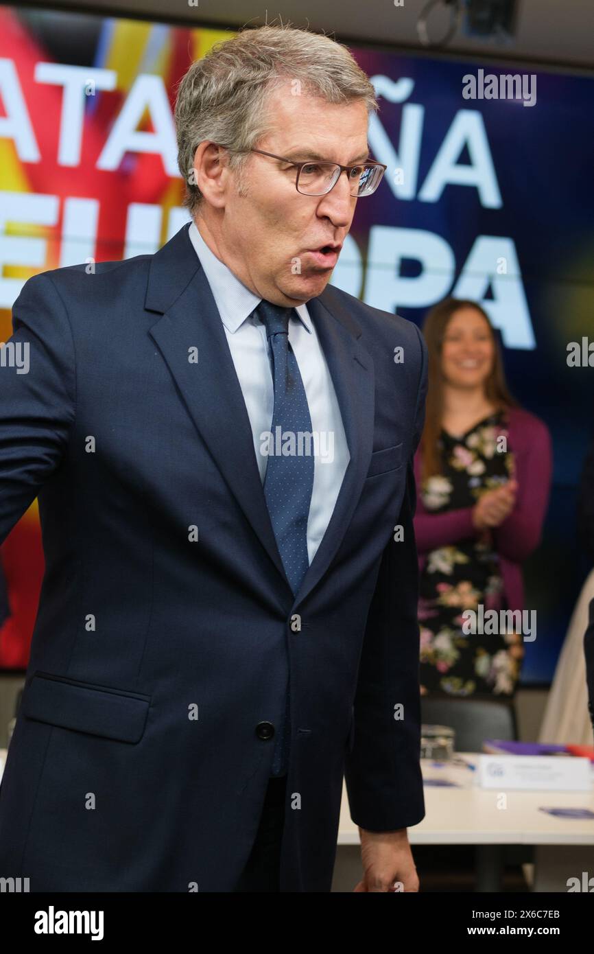 the president of the PP, Alberto Nuñez Feijoo, during the meeting of ...
