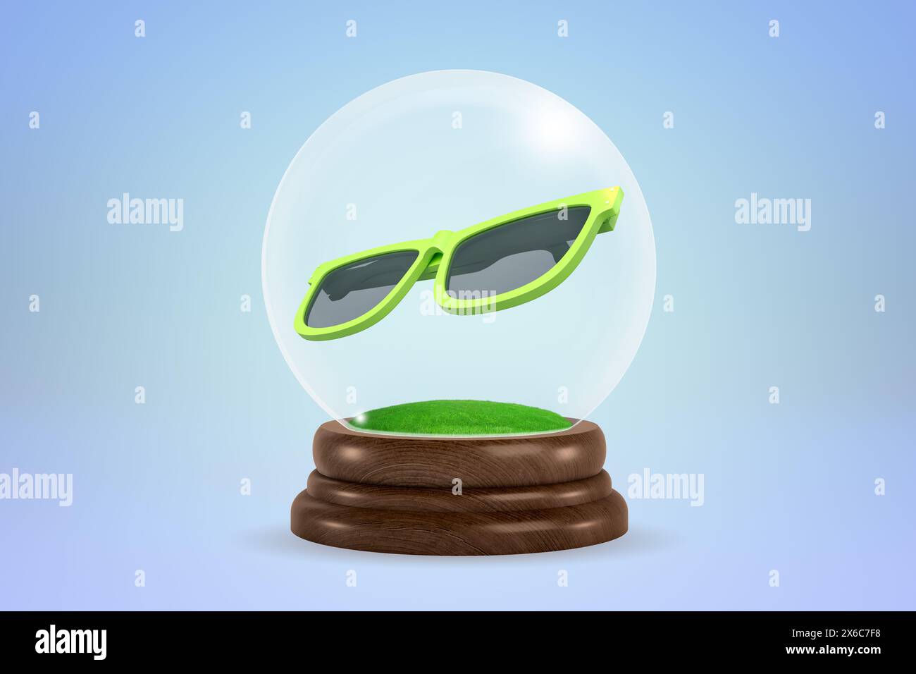 Snow globe concept with green shades Stock Photo - Alamy