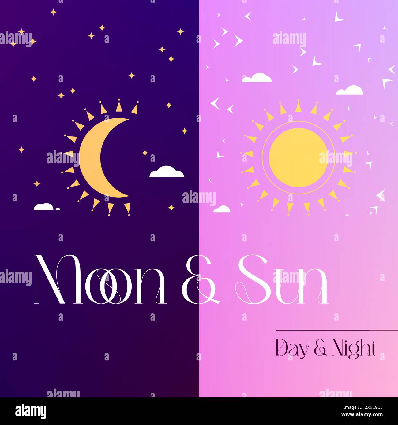 Day night sun moon concept Stock Vector Images - Alamy