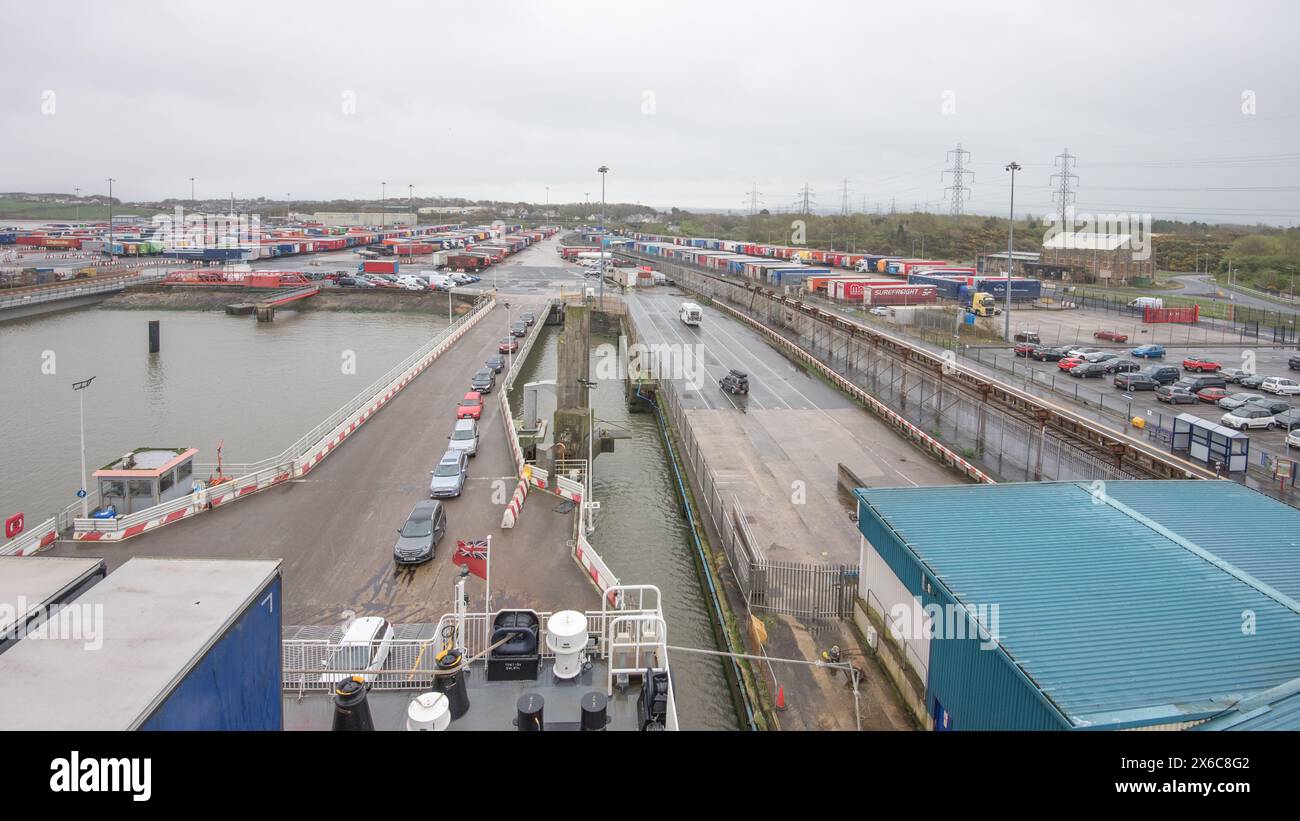 The port of Heysham taken from the Manxman car ferry to the Isle of man ...