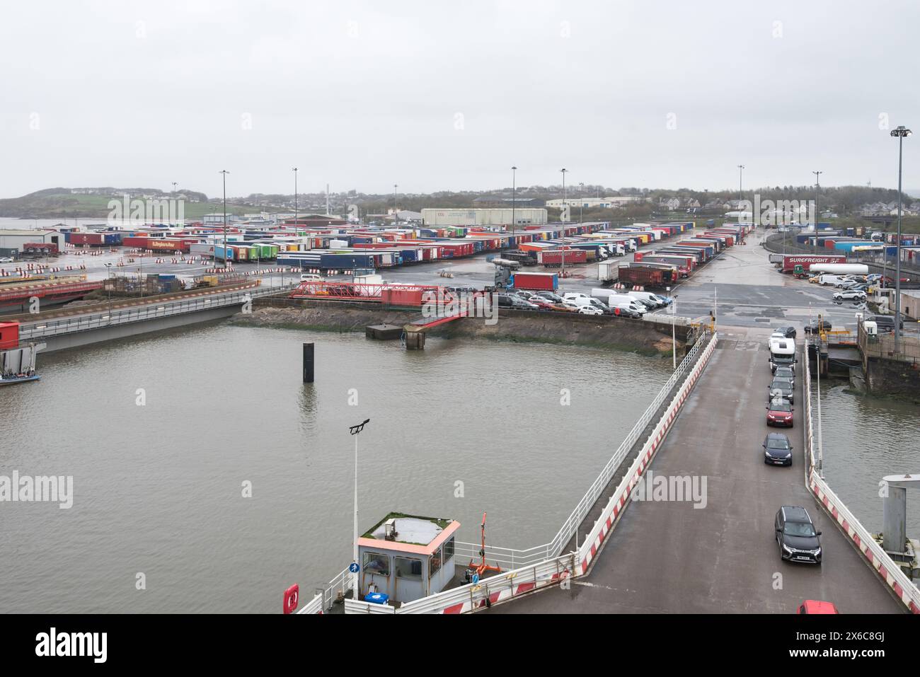 The port of Heysham taken from the Manxman car ferry to the Isle of man ...