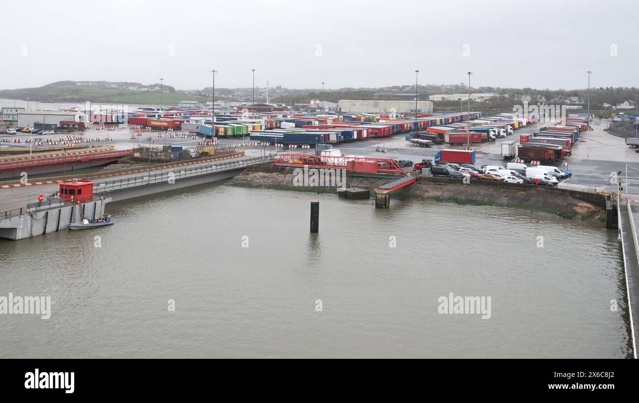 The port of Heysham taken from the Manxman car ferry to the Isle of man ...