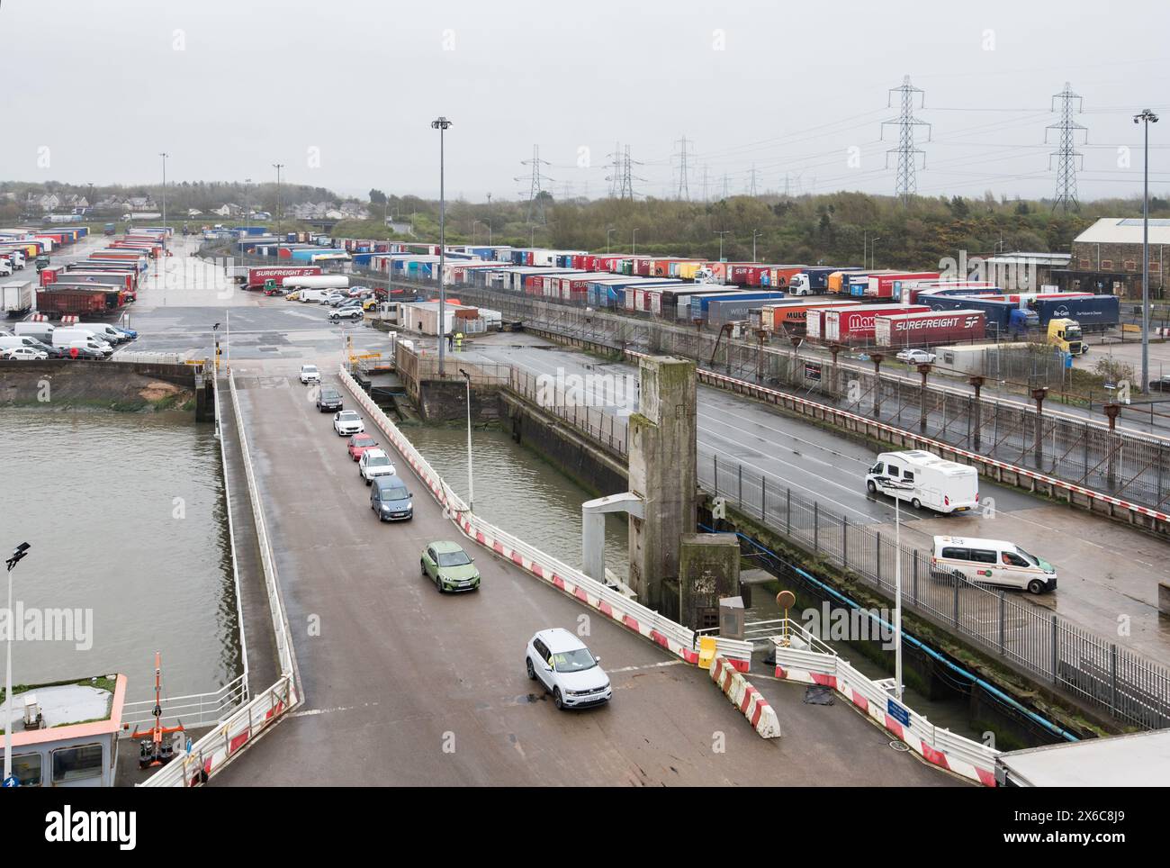 The port of Heysham taken from the Manxman car ferry to the Isle of man ...