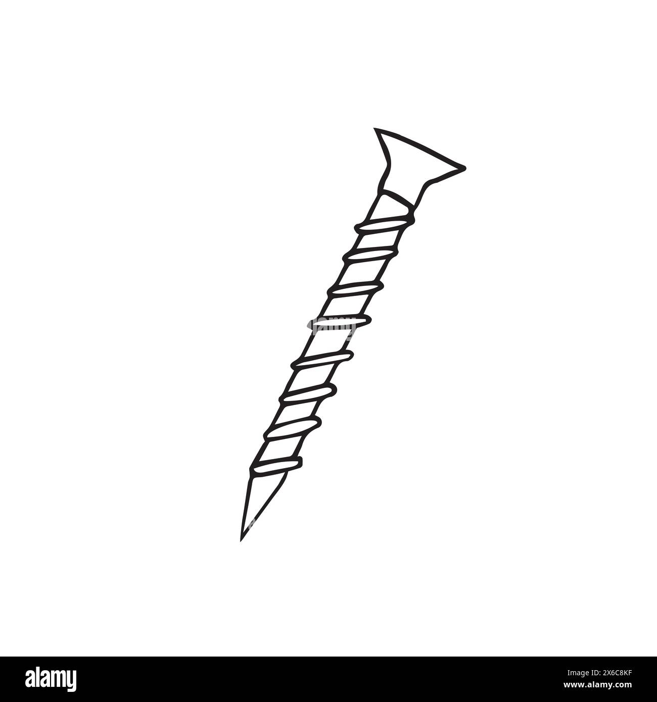 Vector hand drawn doodle sketch screw isolated on white background ...
