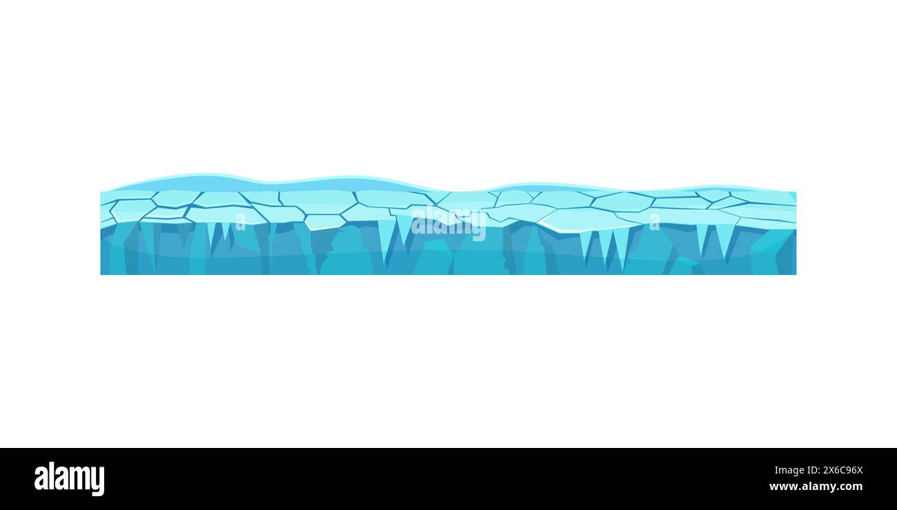 Underground level of glacier with cracks in ice and water, seamless ...
