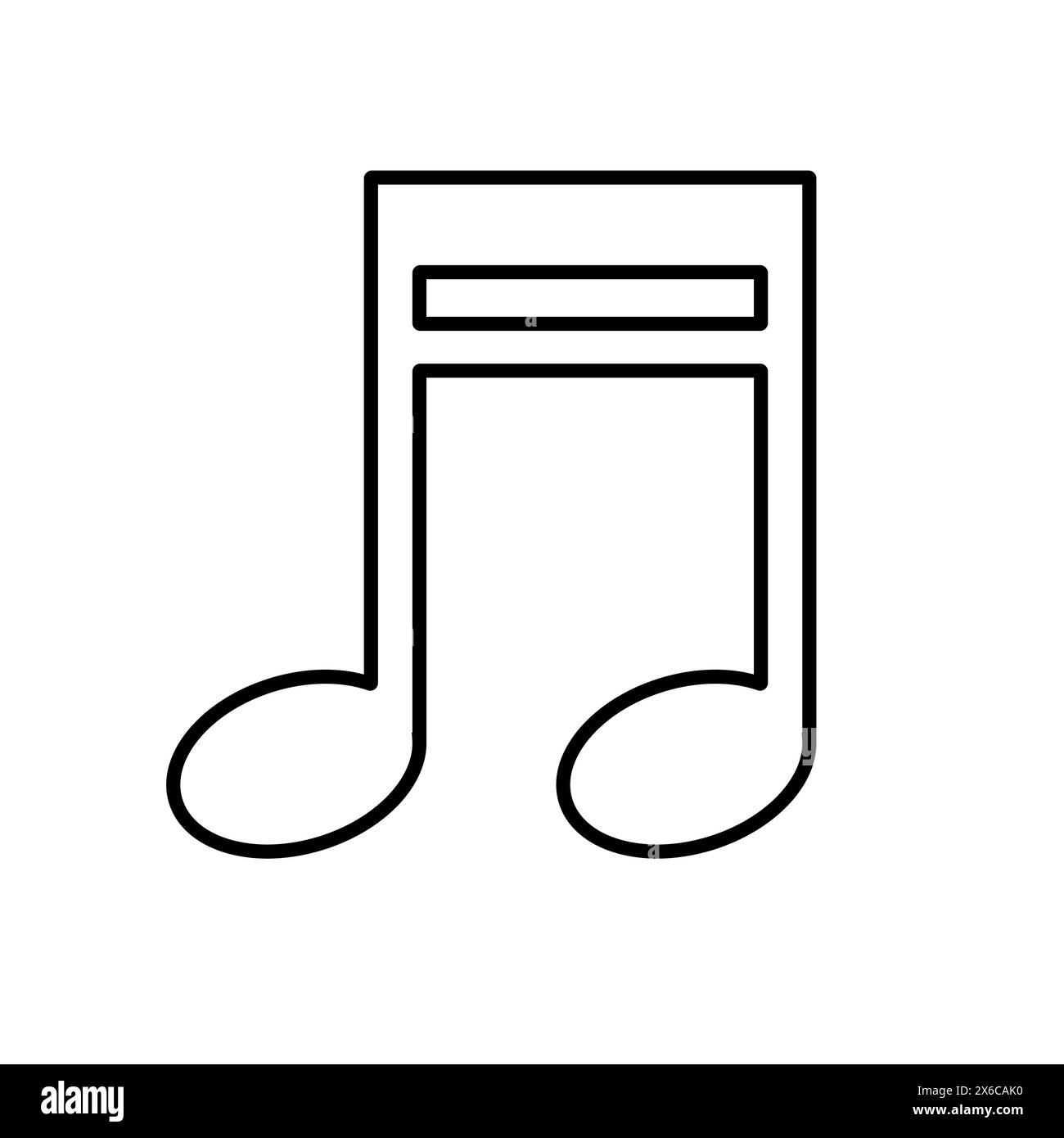 Vector flat outline music note isolated on white background Stock ...