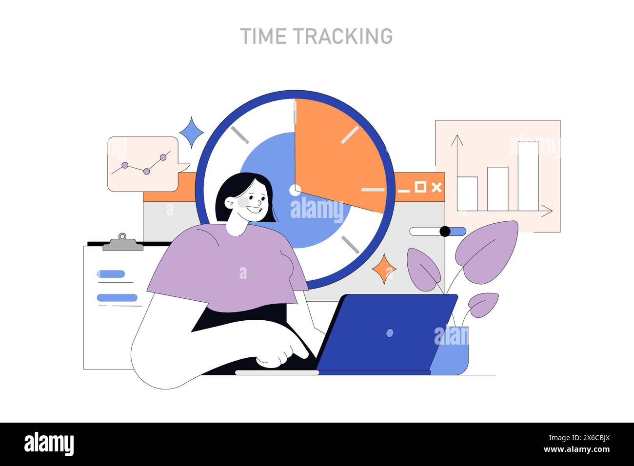 Time Tracking concept. A harmonious blend of schedule management and ... Time Tracking concept. A harmonious blend of schedule management and ...
