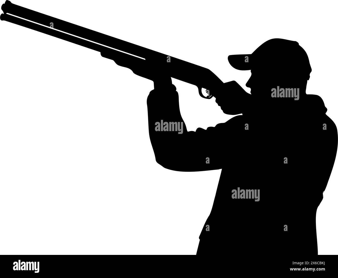 Hunter shooting silhouette. vector illustration Stock Vector Image ...