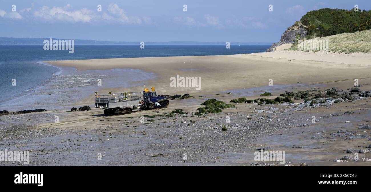 Landscape view of Priory Beach, Caldey Island, Tenby, Pembrokeshire ...