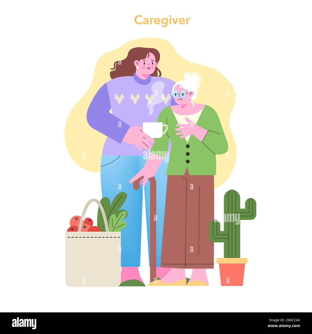 Caregiver concept. A nurturing scene of shared warmth and care ...