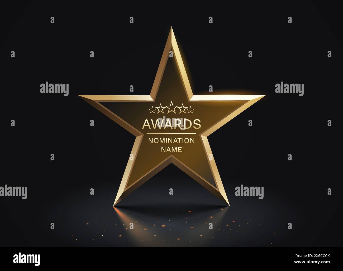 Awards nomination name podium, golden prize event, scene star ceremony ...