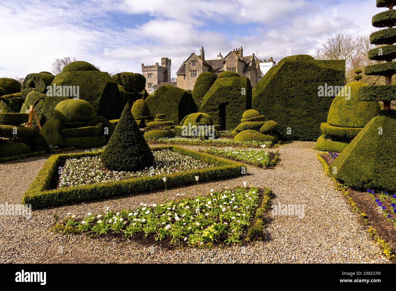 Levens Hall, an Elizabethan house, famous for its stunning topiary ...