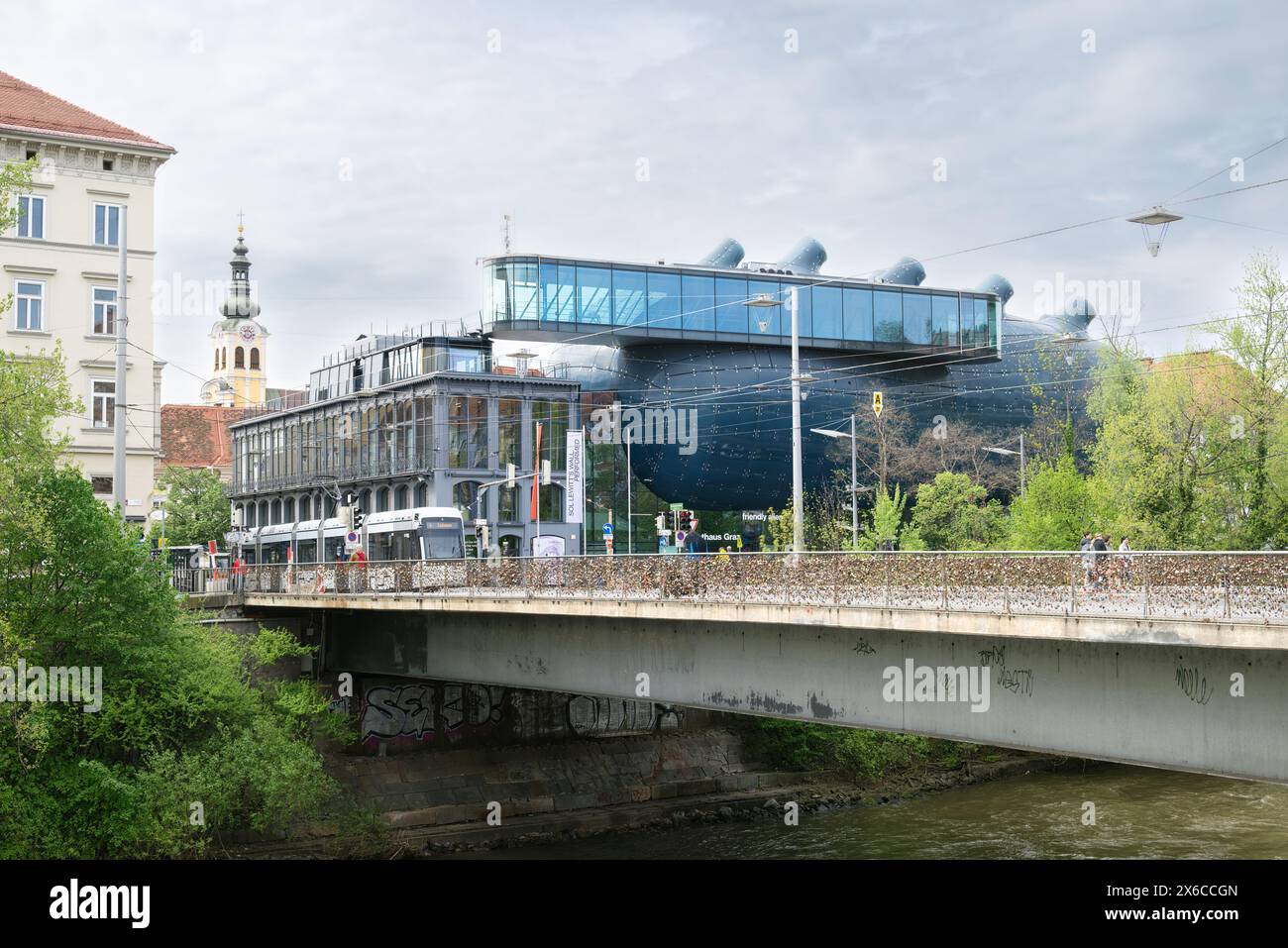 Graz, Austria - Kunsthaus Graz by Peter Cook and Colin Fournier Stock ...
