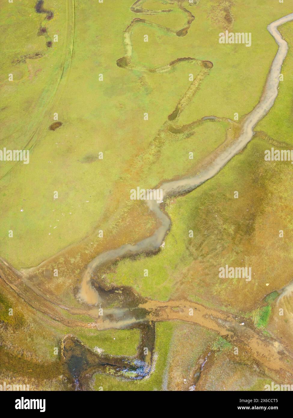 The meander in Antalya Sobucimen plateau. Aerial view of complex ...